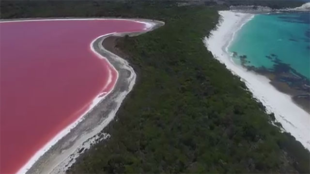 Ecco il meraviglioso lago rosa di un'isola dell'Atlantico